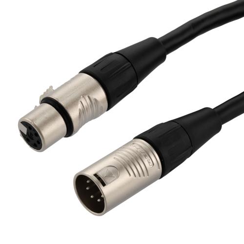 DMX 512 Lighting Cable, 5 pin XLR Male to 5 pin XLR Female, Black, 15 ...