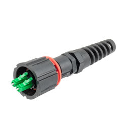 IP68 ODVA Compatible LC Duplex Connector, APC Duplex Green, 4.8mm crim ...