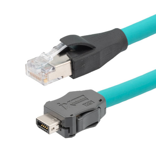 IX Industrial Category 6a Ethernet Cable, IX A Key to RJ45 Plug, Doubl — ITM Components