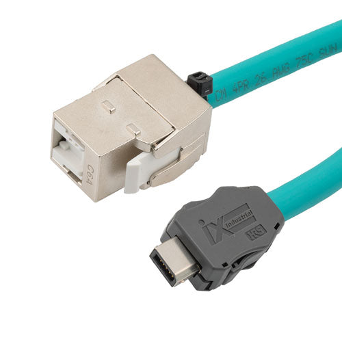 IX Industrial Category 6a Ethernet Cable, IX A Key to RJ45 Jack, Doubl ...