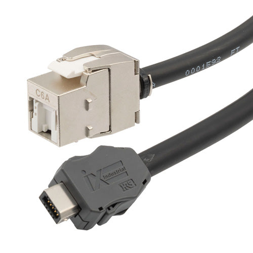 IX Industrial Category 6a Ethernet Cable, IX A Key to RJ45 Jack, Foil ...
