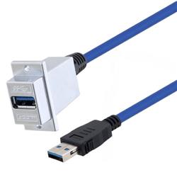 USB 3.0 Type A Coupler, Female Bulkhead male Latching Cable 1.5M — ITM ...