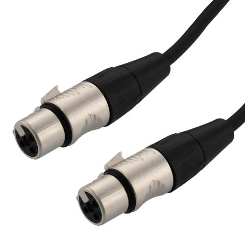 XLR Audio Cable, 3 Pin, Female To Female, High-Flex, 24AWG, PVC, Black ...