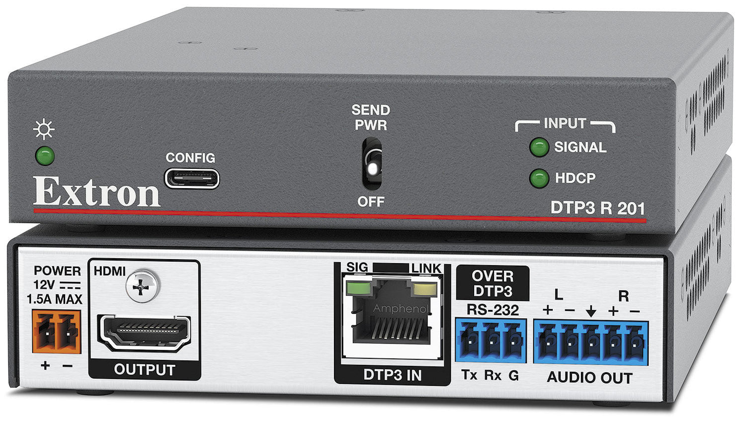60-1869-63 4K/60 HDMI DTP3 Receiver with Audio De-Embedding — ITM Components