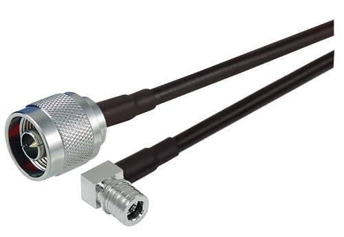 QMA Right Angle Plug to N-Male Pigtail 20 ft 195-Series — ITM Components