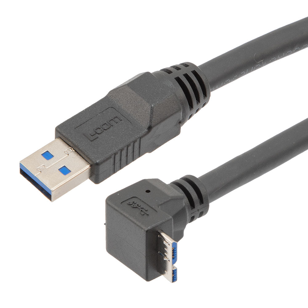 USB High Flex Drag Chain Cable, Type A Male Plug to Right Angle Down M ...
