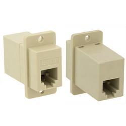 Modular Coupler, RJ12 (6x6), Cat 3. Straight, 30um, Ivory - ITM Components
