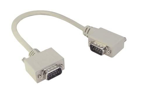 Deluxe Molded D-Sub Cable DB9 Male / Right Angle Exit 2 Male 2.5 ft ...