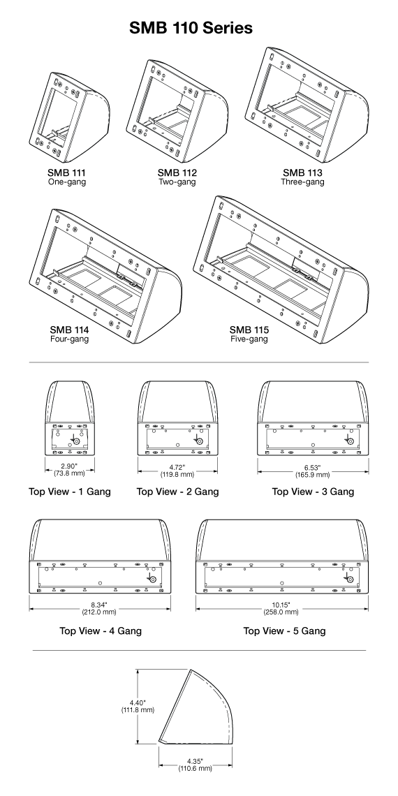 70-1097-05 | Extron SMB 115 - Five-gang, black | ITM Components